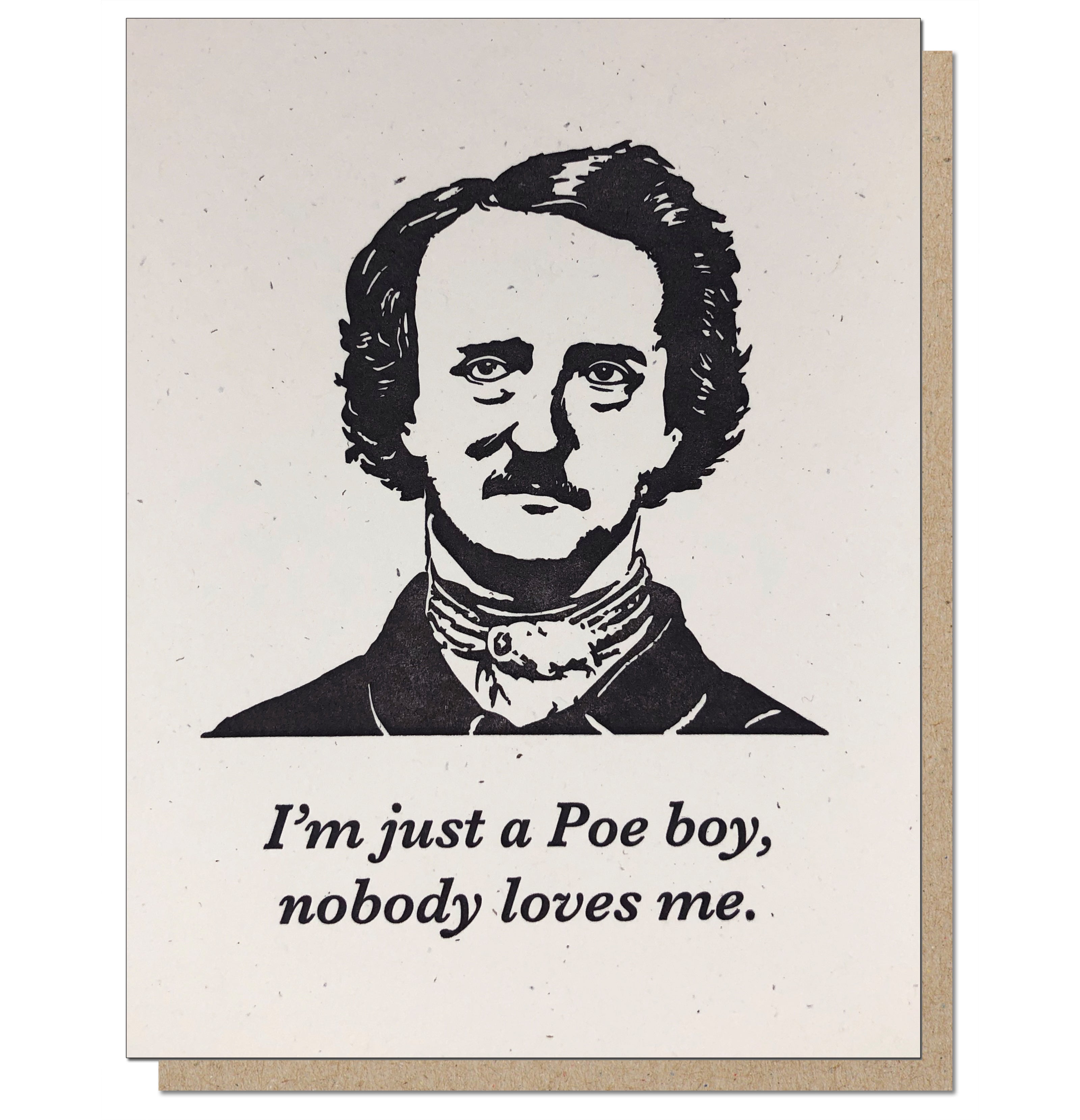 Just a Poe Boy. Letterpress Greeting Card – Guttersnipe Press